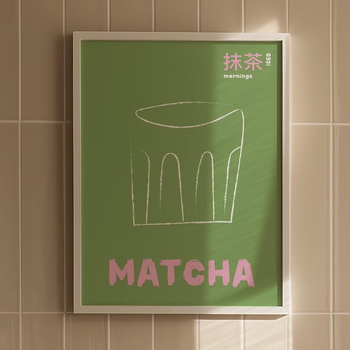 Kna Prints - Iced Matcha Kitchen Print, Green Japanese Breakfast ...