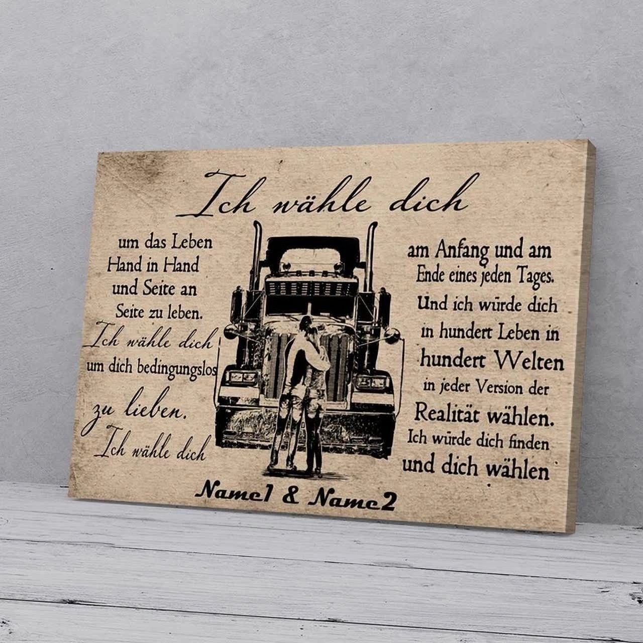 Kna Prints - Ich W?Hle Dich Trucker Love, Wall Art Print For Home Decor ...