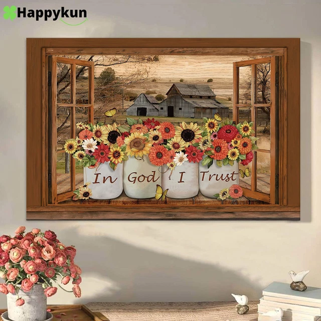 Kna Prints - In God I Trust Barn Onarm Types Oflowers L Art - Bible ...