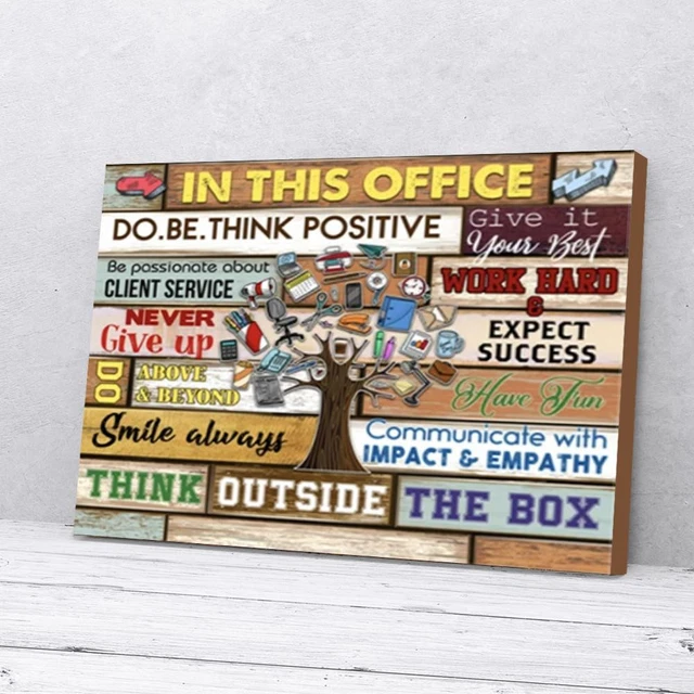 Kna Prints - In This Office Do Be Think Positive Tree Poster, Wall Art ...