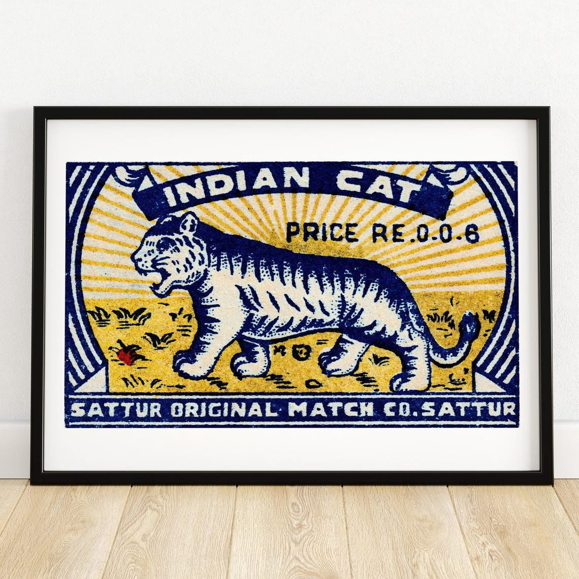 Kna Prints - Indian Cat - Matchbox Print - Aesthetic Wall Art - Vintage ...