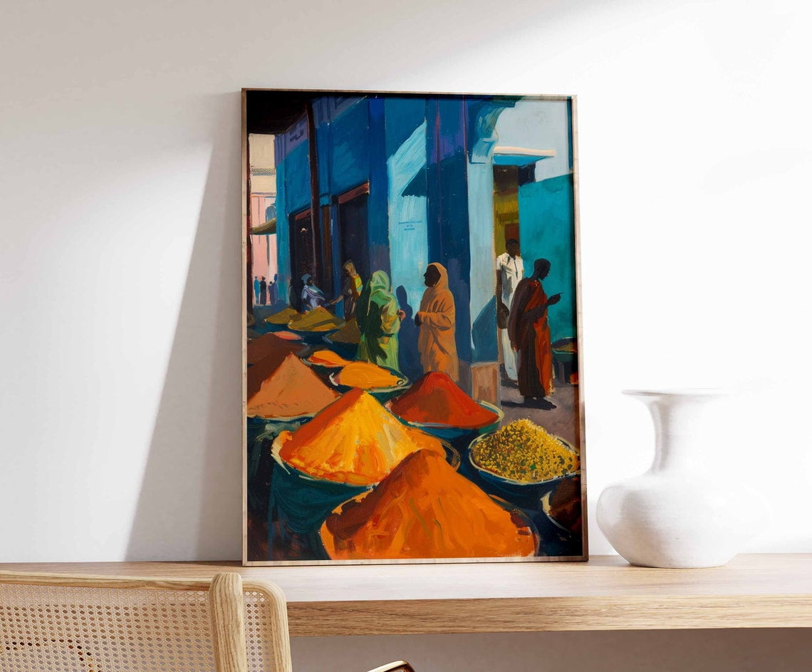 Kna Prints - Indian Spice Market Poster, Indian Wall Art, Indian Food ...