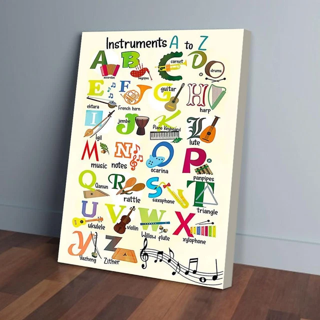 Kna Prints - Instruments Alphabet A To Z Teacher, Wall Art Print For ...