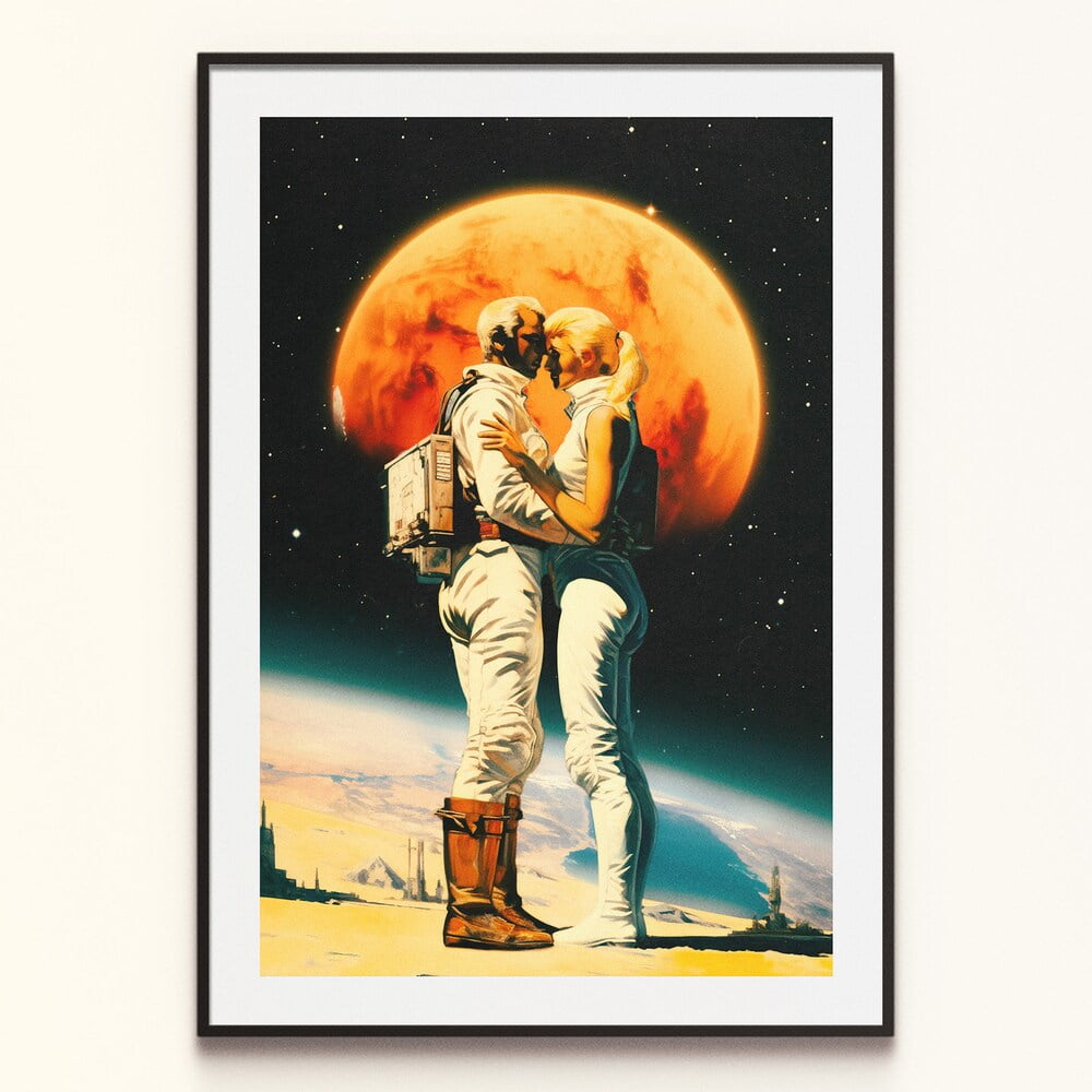 Kna Prints - Intergalactic Love, Retro Futuristic Collage Art, Vintage ...