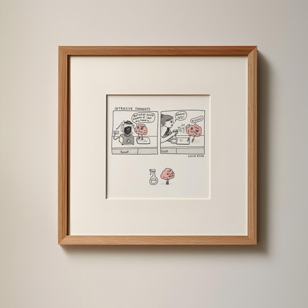 Kna Prints - Intrusive Thoughts Brain Comic By Susie Esse, Physical Art ...