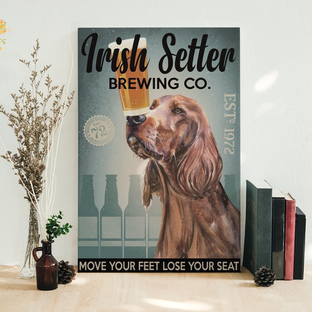 Kna Prints - Irish Setter Brewing Co Beer Poster, Funny Beagle Poster ...