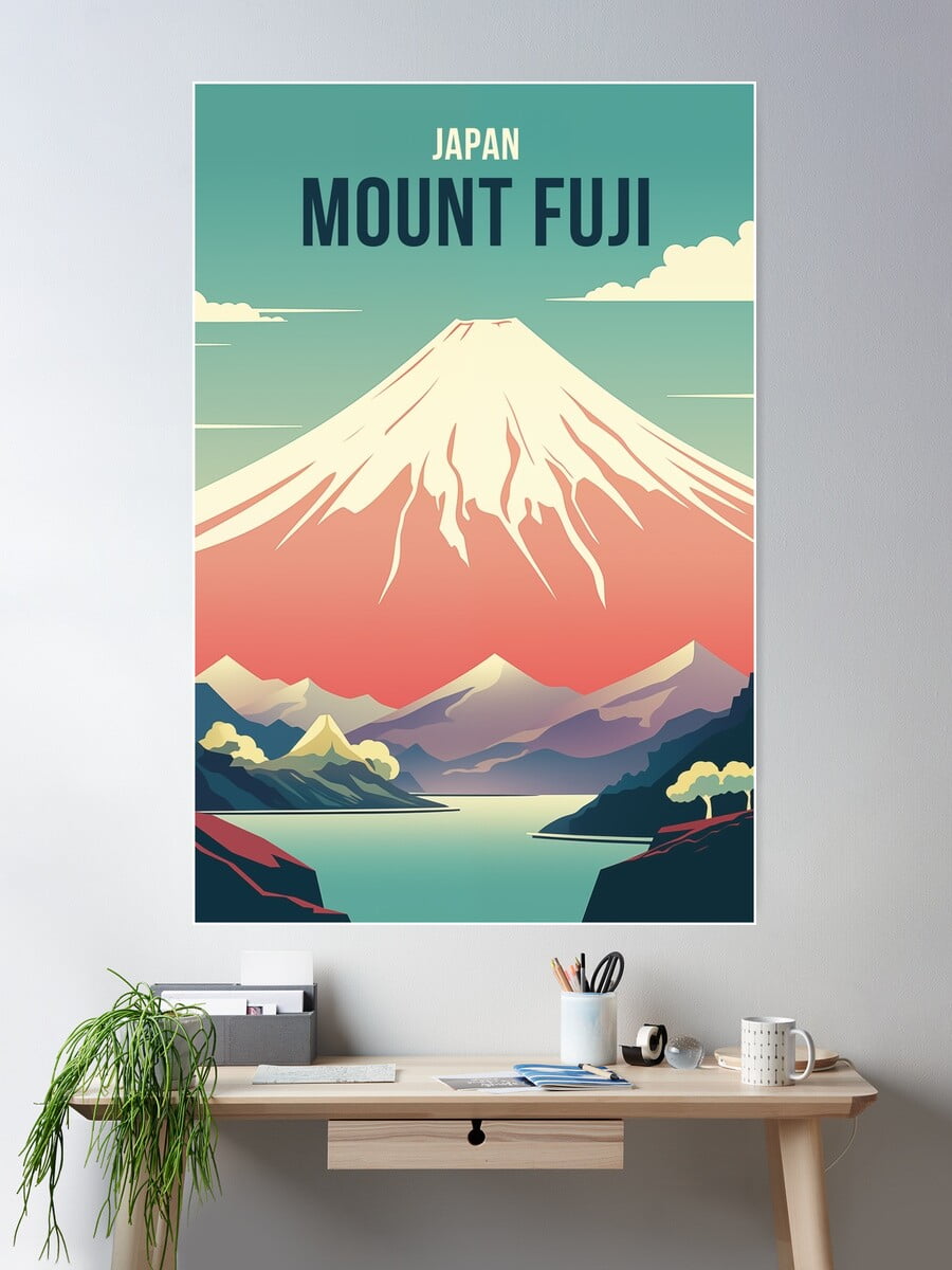 Kna Prints - Japan Mount Fuji Vintage Travel Poster Retro Poster, UNFRAMED-12x18 - Walmart.com