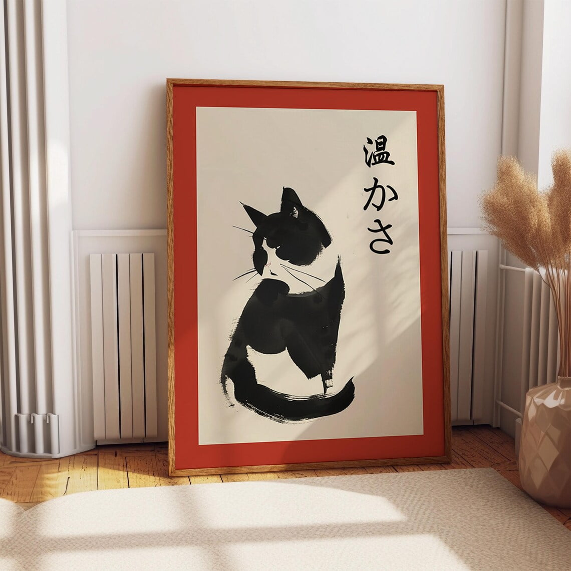 Kna Prints - Japanese Black Cat Sumi-E Printasian Calligraphy ...