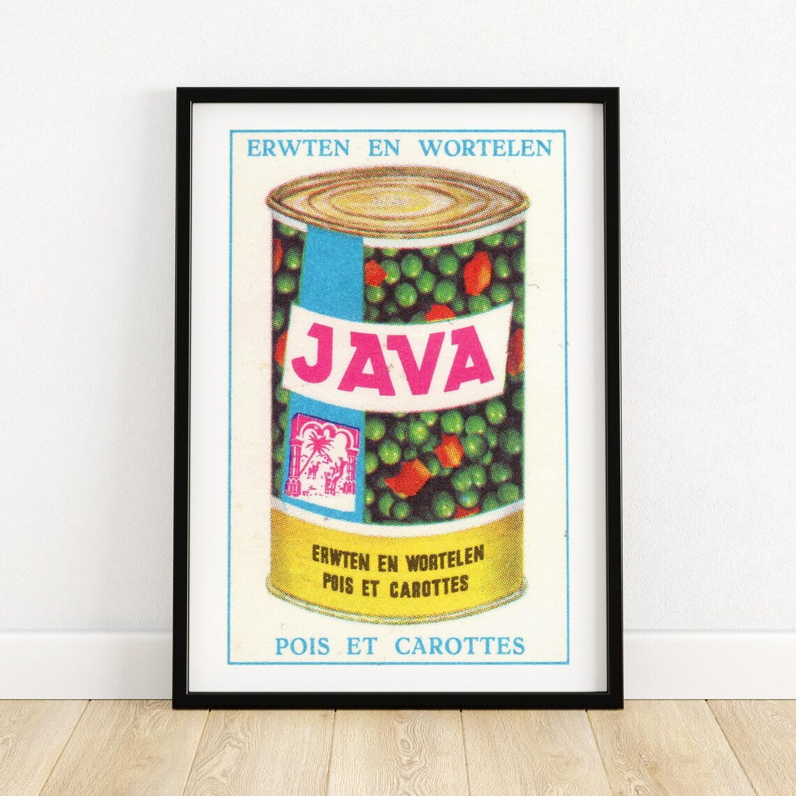 Kna Prints - Java Peas And Carrots Art Print Vintage Food Can Label Mid ...
