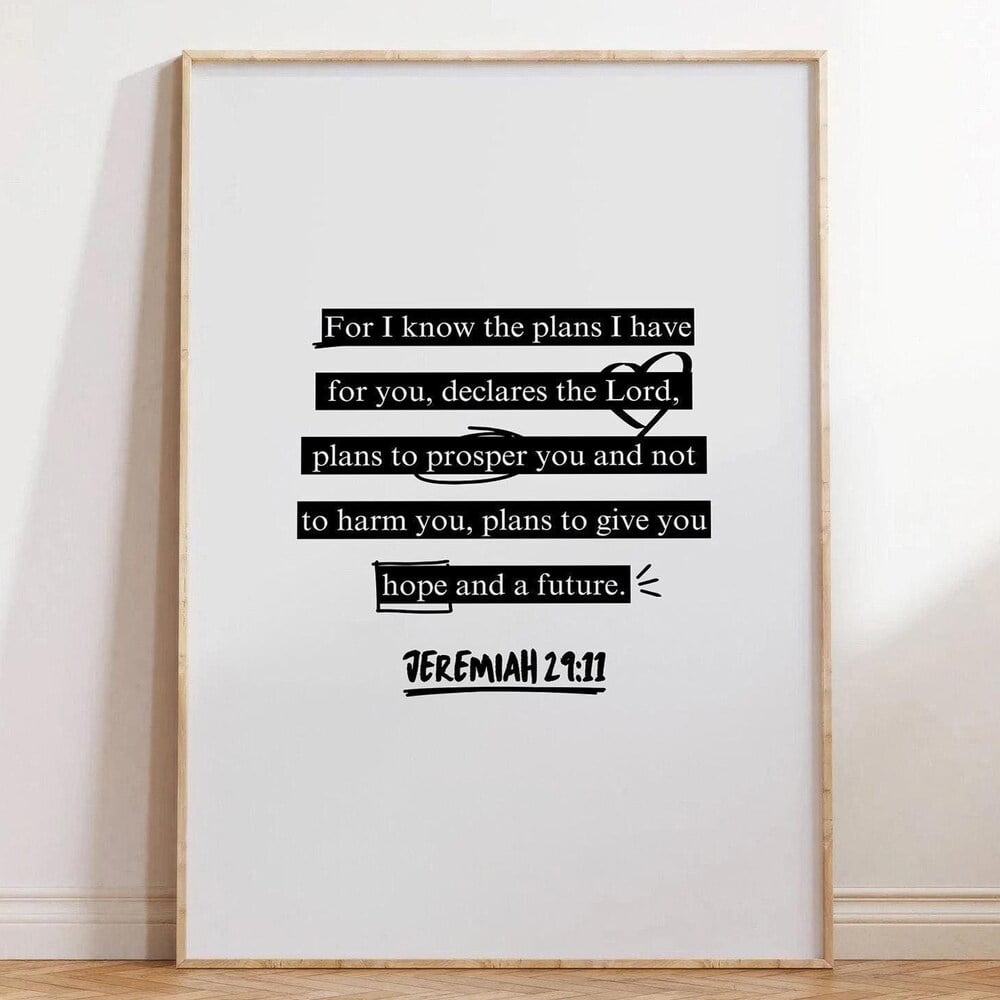 Kna Prints - Jeremiah 29 11 Wall Art Aesthetic Christian Wall Art ...