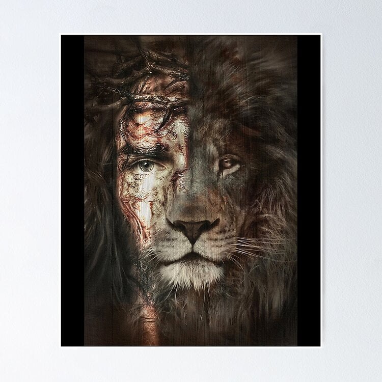 Kna Prints - Jesus And Lion Christian Gits Poster Wall Art Print For ...