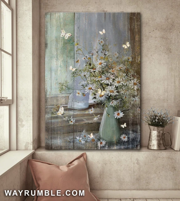 Kna Prints - Jesus, Butterfly, Daisies,Lower Painting - Vintage Daisy ...