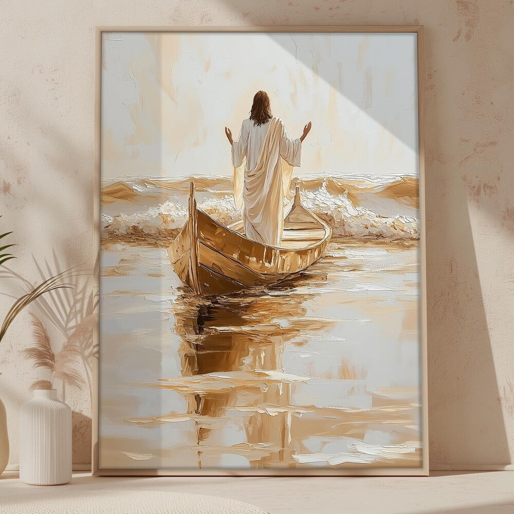 Kna Prints - Jesus Calms Storm Digital Wall Art, Hush Be Still, Jesus ...
