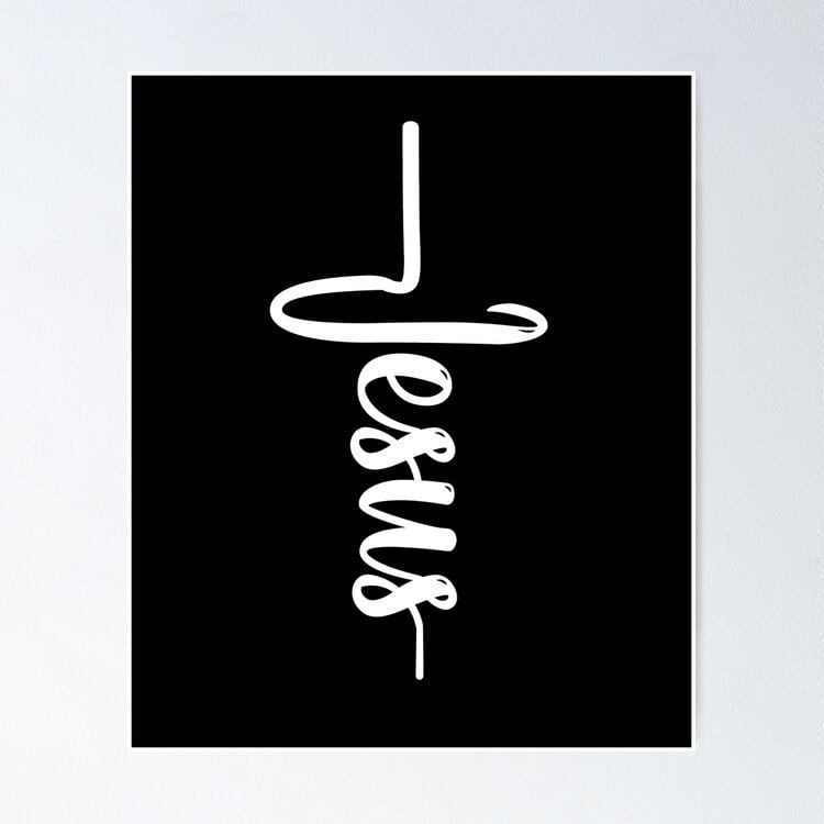 Kna Prints - Jesus Centered Cross Poster Wall Art Print For Home Decor ...