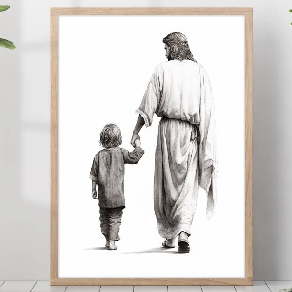 Kna Prints - Jesus Christ Boy Child Kid Pencil Drawing Painting Print ...