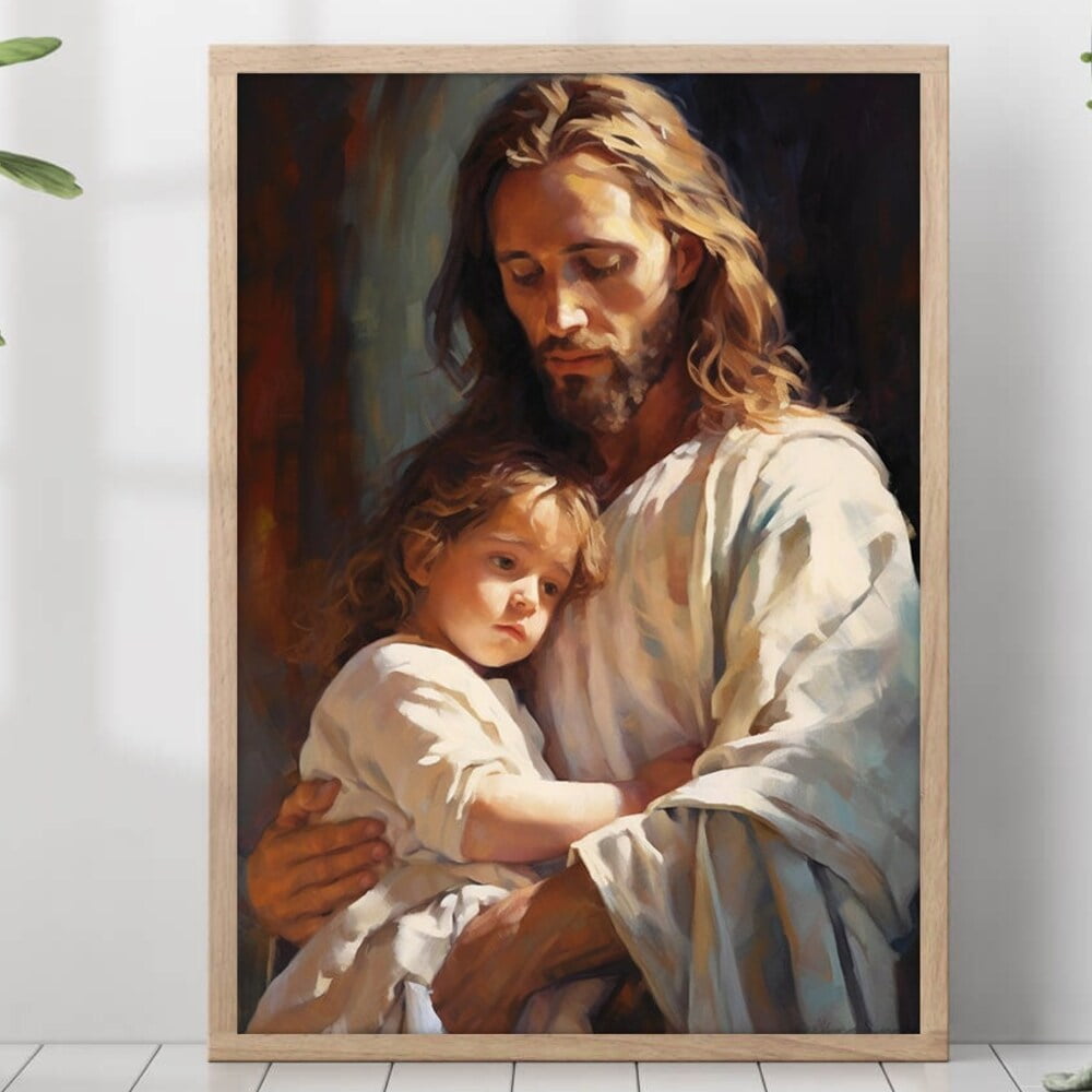 Kna Prints - Jesus Christ Child Kid Painting God Print Christ'S Embrace ...