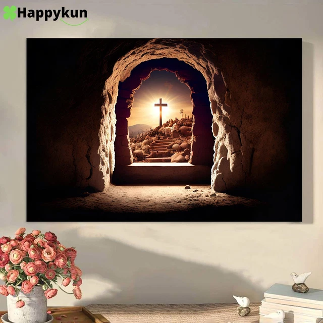 Kna Prints - Jesus Christ Empty Tomb Cross Pictures -Aith Art Christian ...