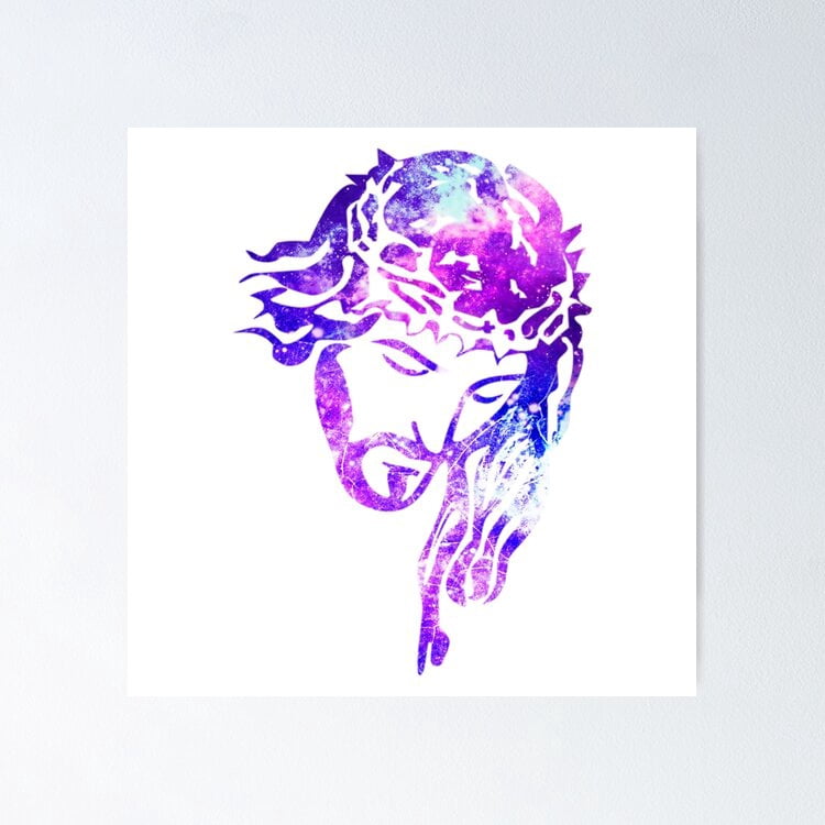 Kna Prints - Jesus Christ Galaxy Art - Glowing Galaxy Jesus Poster Wall ...