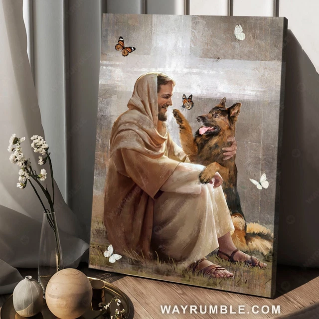 Kna Prints - Jesus Christ, German Shepherd, Beautiful Butterfly, Cross ...