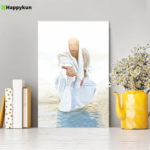 Kna Prints - Jesus Christ Give His Hand L Art - White Jesus Picture ...