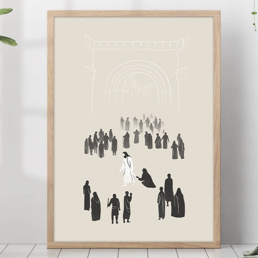 Kna Prints - Jesus Christ Heals The Bleeding Woman Art Drawing Print ...