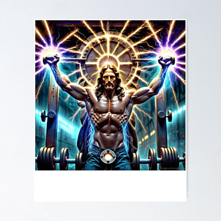Kna Prints - Jesus Christ!!- Jacked Jesus Poster Wall Art Print For ...