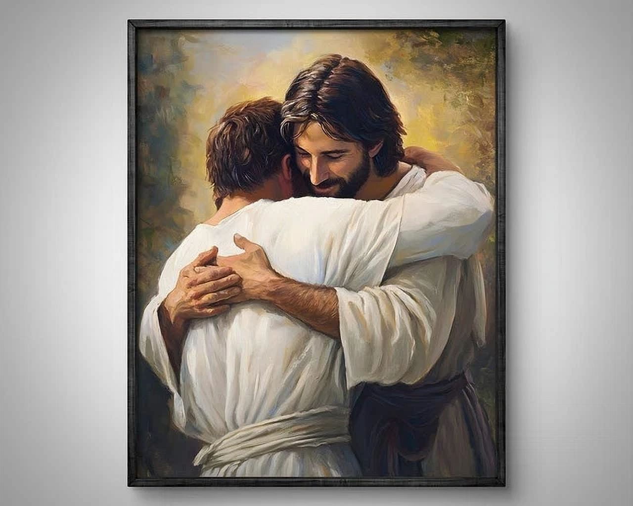 Kna Prints - Jesus Christ And Man Painting, Jesus Hugging Man ...