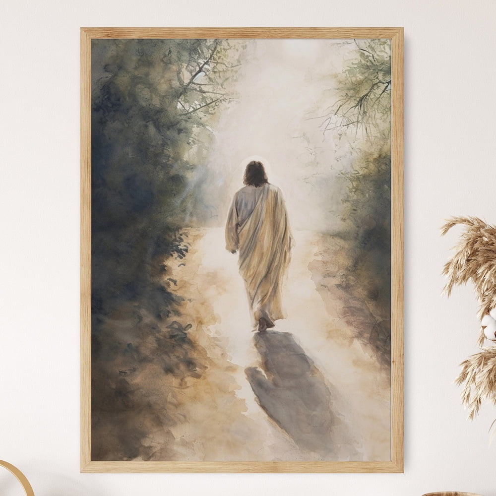 Kna Prints - Jesus Christ Walking The Path Poster Wall Art Poster Holy ...