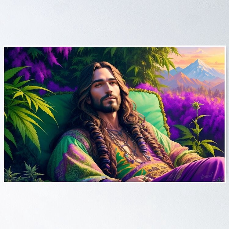 Kna Prints - Jesus Dude ( Holy Mountain High ) Poster Wall Art Print ...