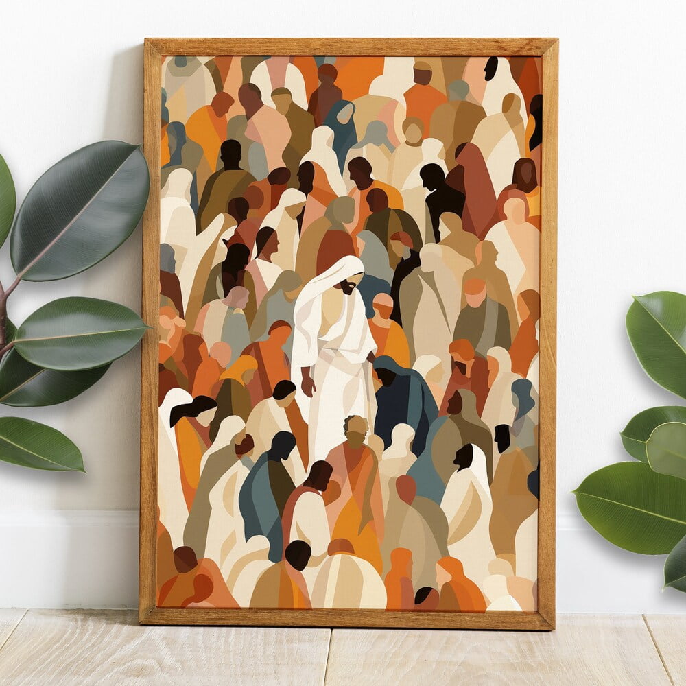 Kna Prints - Jesus Feeds The 5000 Abstract Boho Art, Bible Verse, Jesus ...