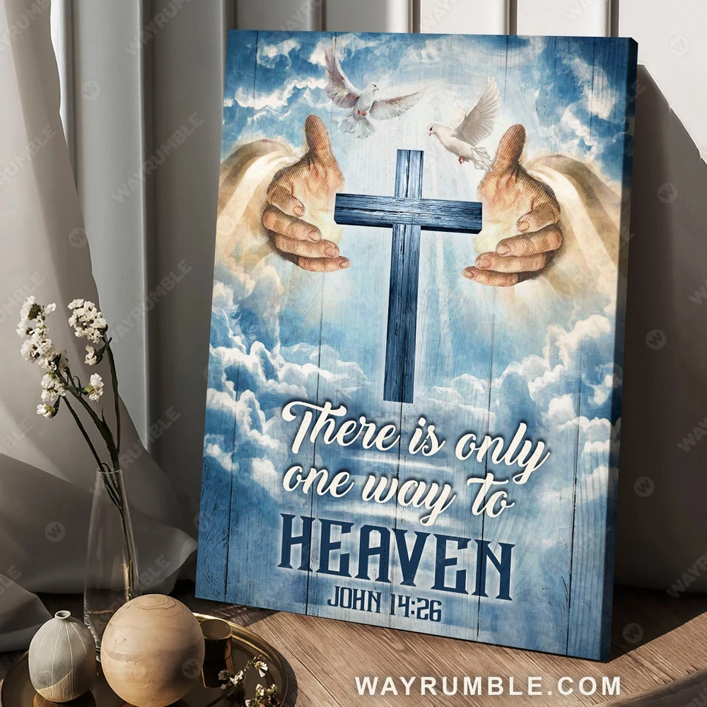 Kna Prints - Jesus Hands, Cross Symbol, White Dove, There Is Only Way ...