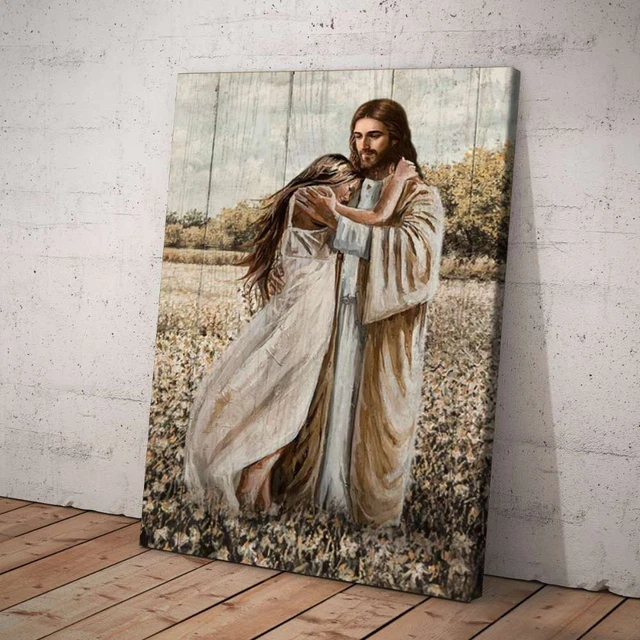 Kna Prints - Jesus Hug A Girl In The Arms Of His Love Poster Home Decor ...