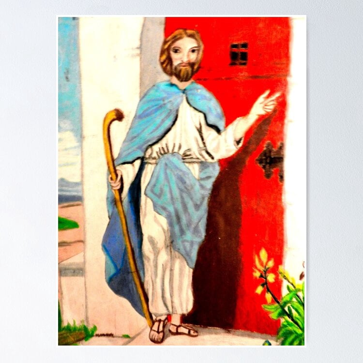 Kna Prints - Jesus Is Knocking On The Door Poster Wall Art Print For ...