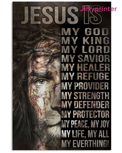 Kna Prints - Jesus Is My Defender Poster Wall Art Vertical For Home ...
