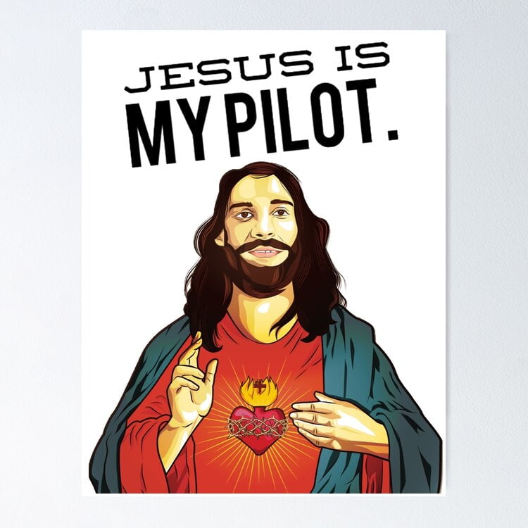 Kna Prints - Jesus Is My Pilot. Poster Wall Art Print For Home Decor ...