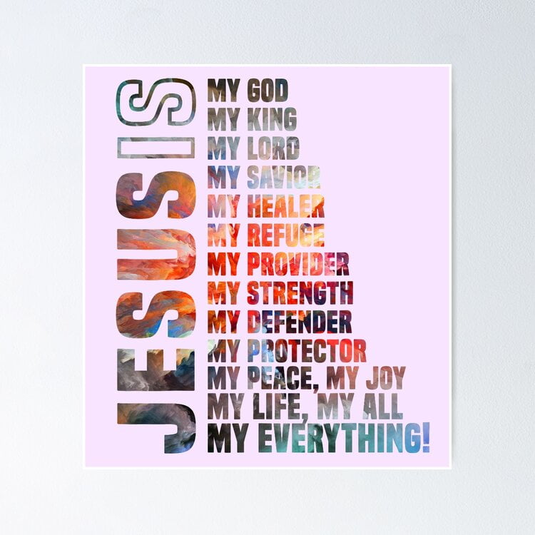 Kna Prints - Jesus Is My Strength Poster Wall Art Print For Home Decor ...