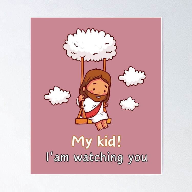 Kna Prints - Jesus Is Watching-Jesus Quote Design Poster Wall Art Print ...