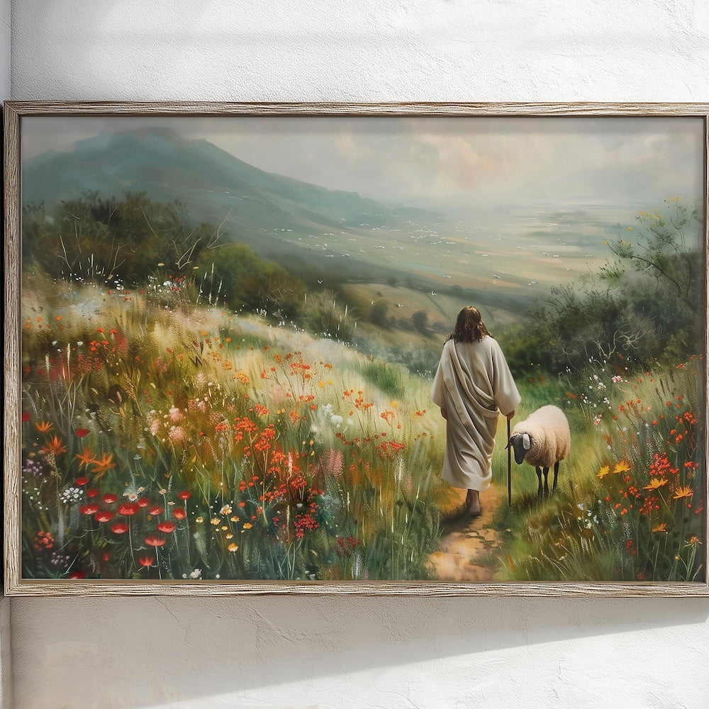 Kna Prints - Jesus Leaves The 99 Art, Parable Of The Lost Sheep Art ...