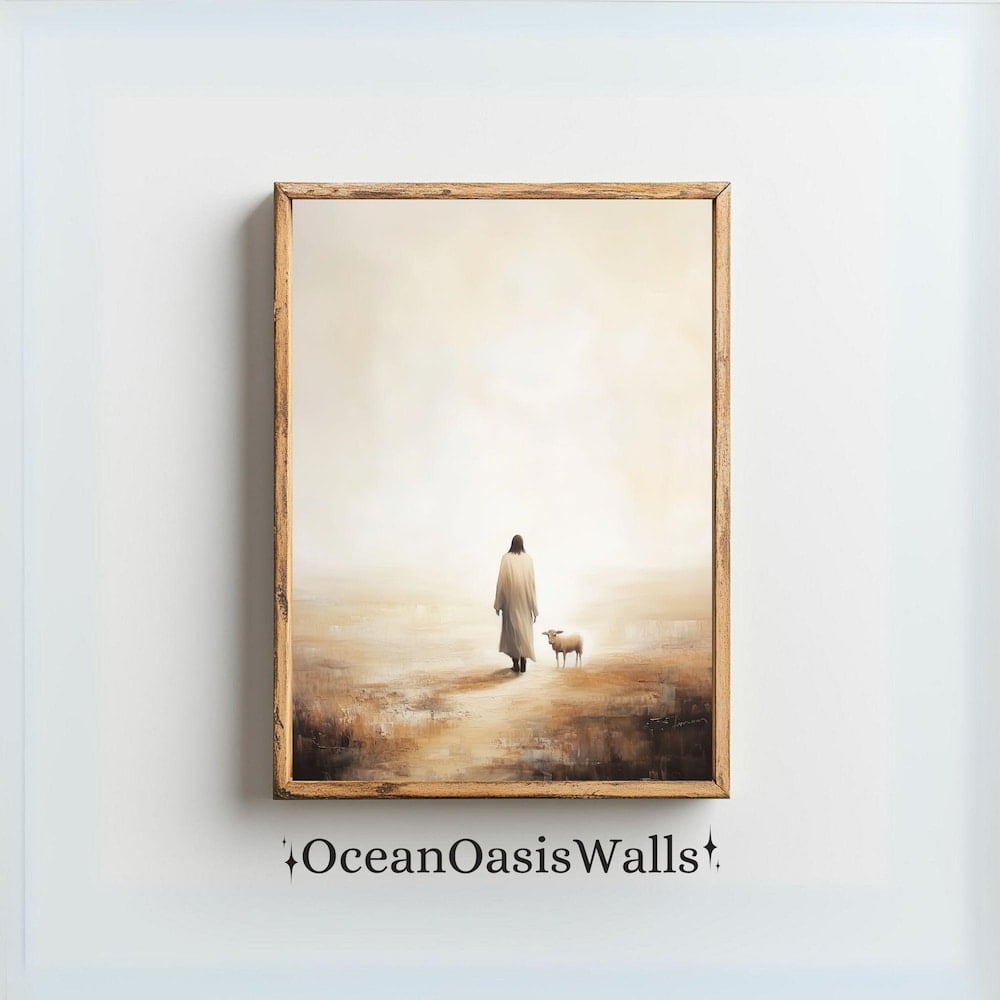 Kna Prints - Jesus Leaves The 99, Jesus And The Lost Sheep Print, Jesus ...