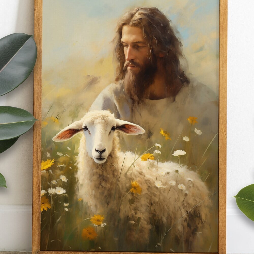 Kna Prints - Jesus Leaves The 99, Parable Of The Lost Sheep, Bible Art ...