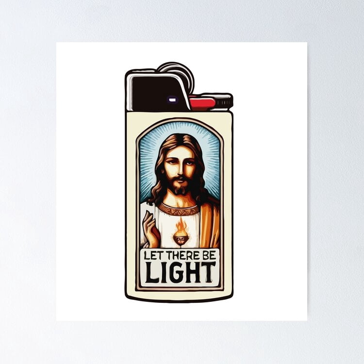 Kna Prints - Jesus Lighter Let There Be Light Poster Wall Art Print For ...