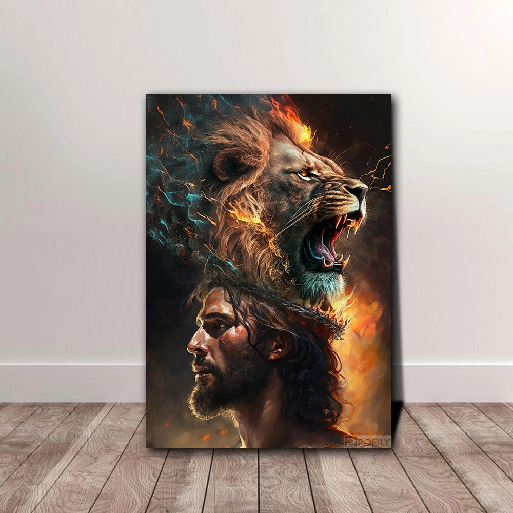 Kna Prints - Jesus And Lion King Art, God Jesus Christain Ang The Lion ...