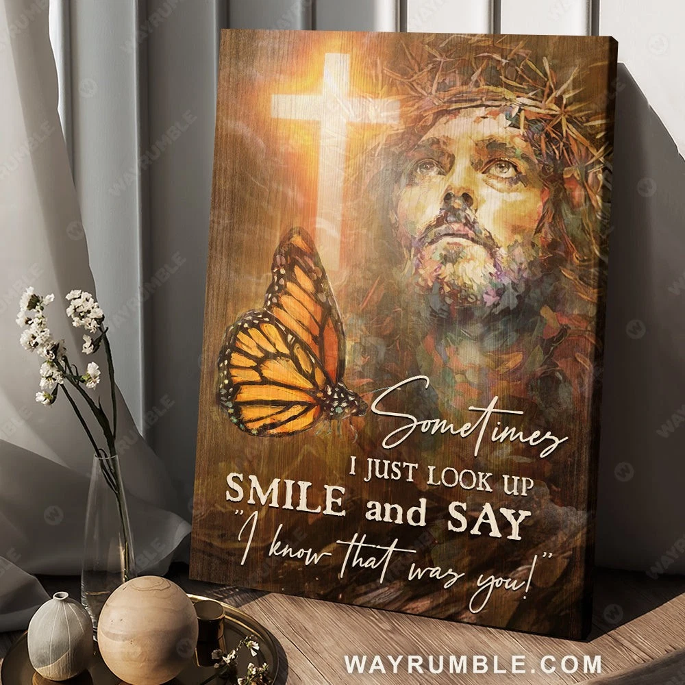 Kna Prints - Jesus Painting, Butterfly Drawing, Cross Light, Sometime I Just Look Up - Jes ...