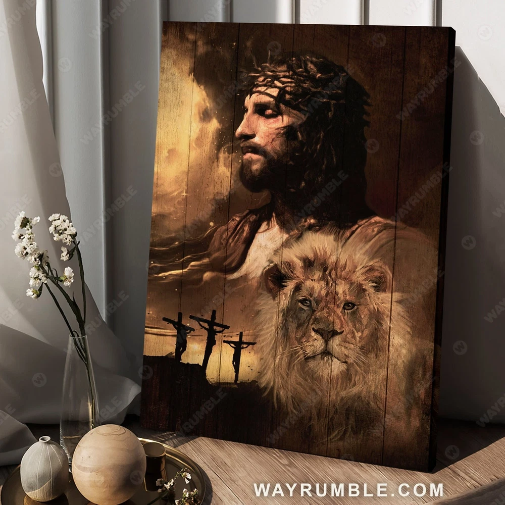 Kna Prints - Jesus Painting, Lion Of Jesus, The Rugged Cross, The ...