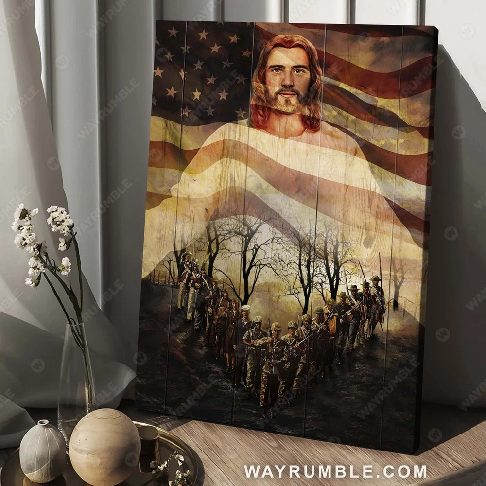 Kna Prints - Jesus Painting, Soldier, Us Flag, One Nation Under God ...