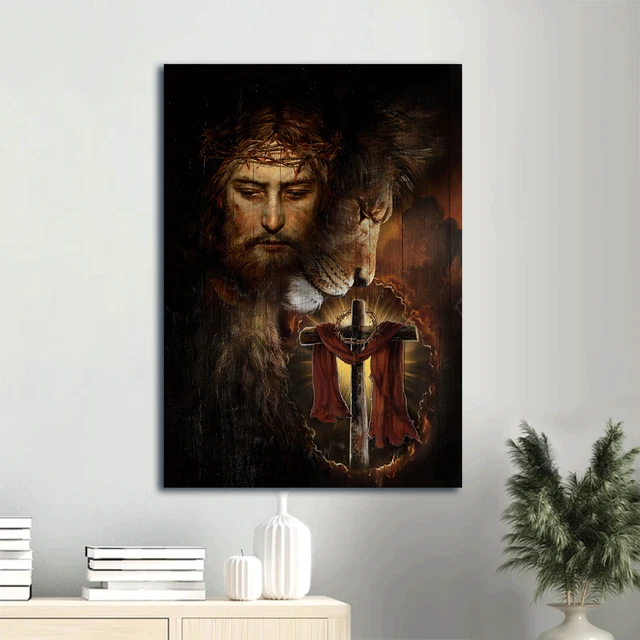 Kna Prints - Jesus Portrait Poster, - Lion Of Judah, Amazing Wooden ...