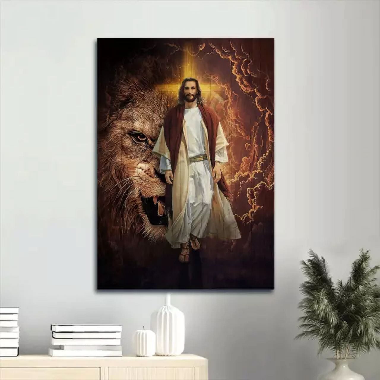 Kna Prints - Jesus Poster Abstract Art, Lion Of Judah, Jesus Painting ...