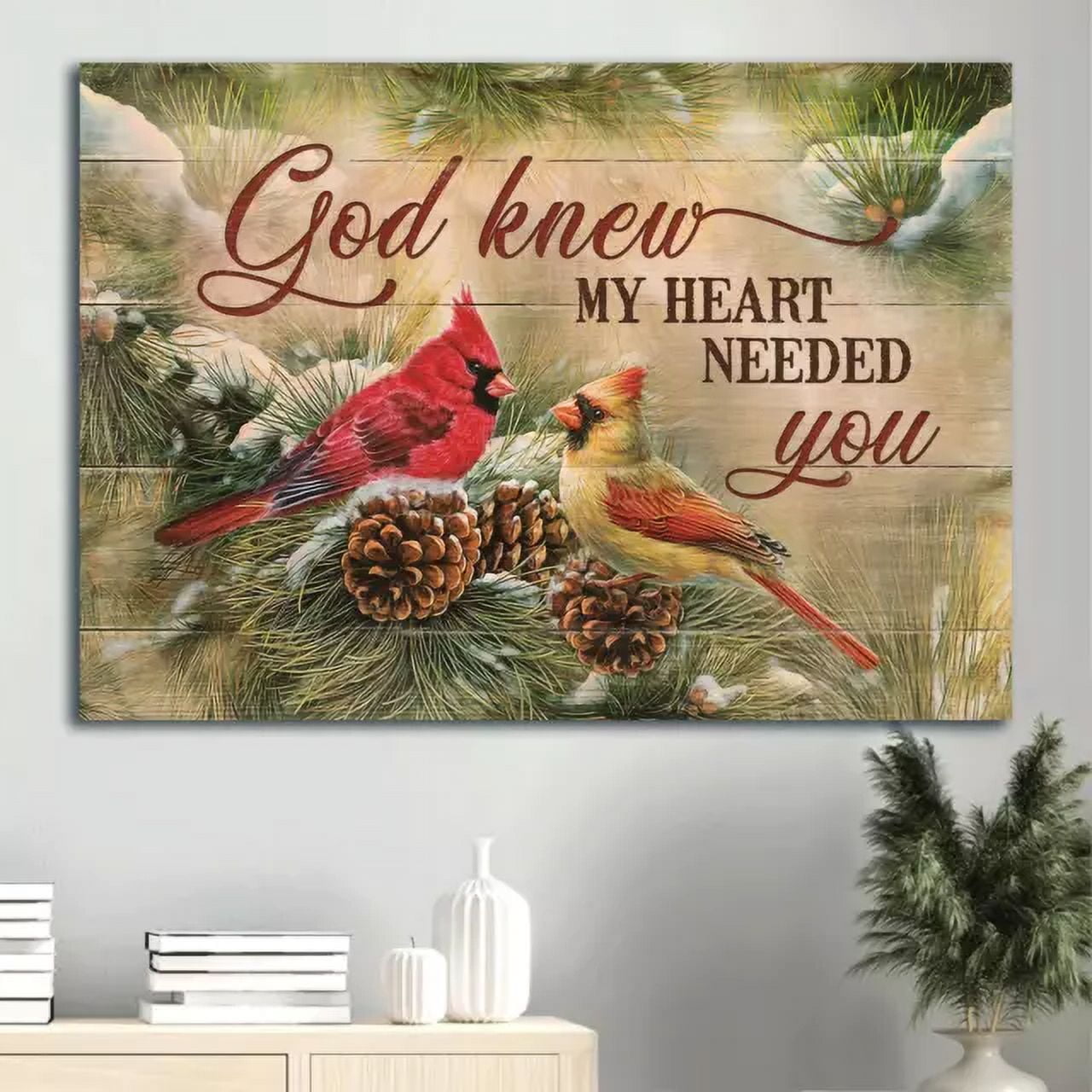 Kna Prints - Jesus Poster Amazing Cardinal, Pinecone Poster Gift For ...