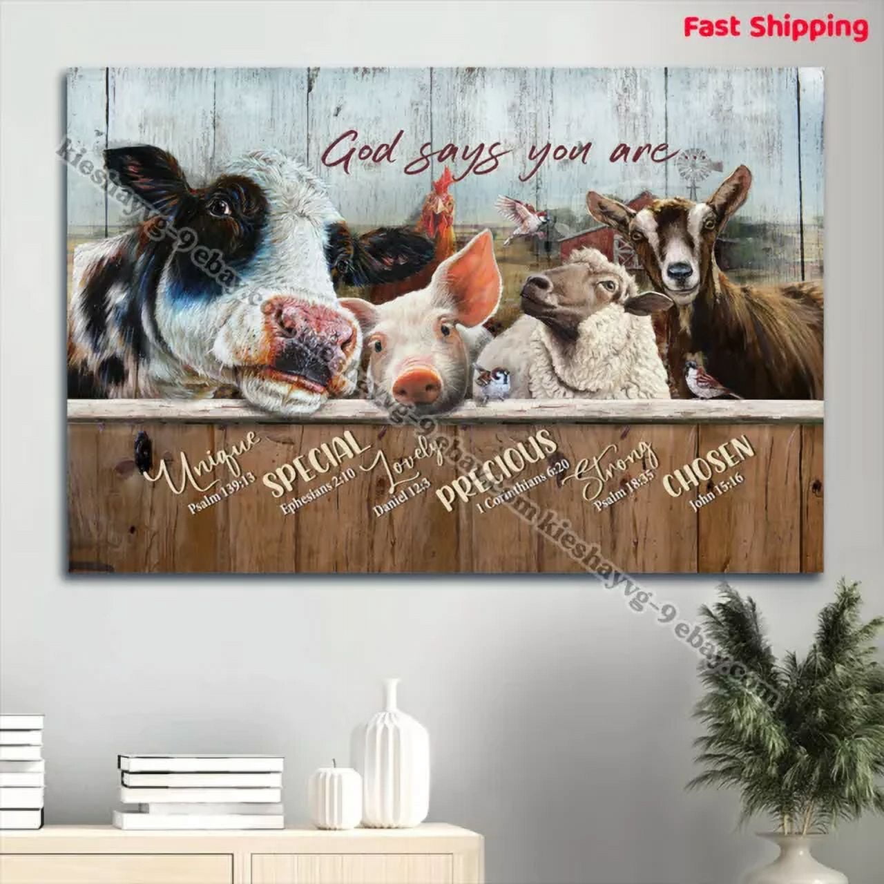 Kna Prints - Jesus Poster Amazing Dairy Cow, Animal Drawing, Rooster ...