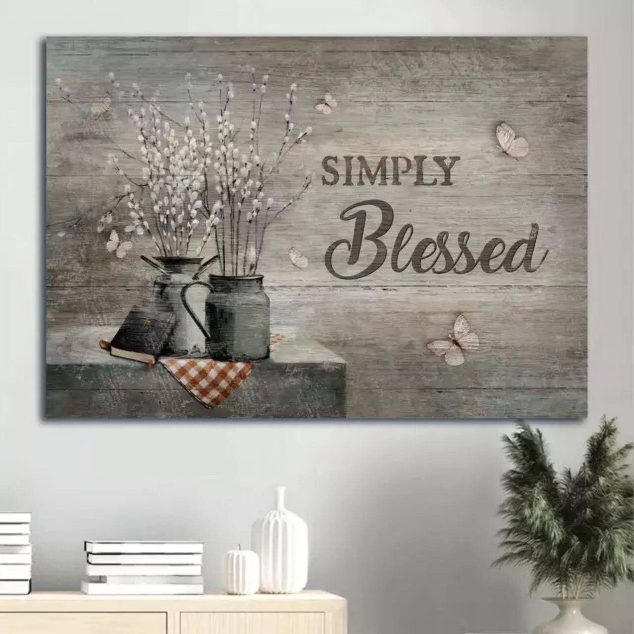 Kna Prints - Jesus Poster Baby Flower Vase, Antique Bible, White Butterfly Poster, Simply Home ...
